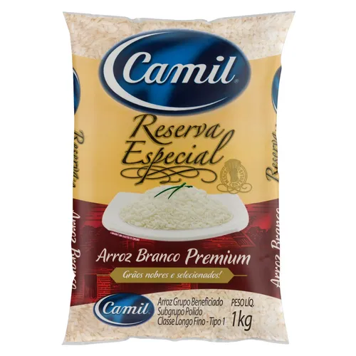 Arroz Branco Tipo 1 Reserva Especial Camil Premium Pacote 1kg Arroz Branco Tipo 1 Reserva Especial Camil Premium Pacote 1kg