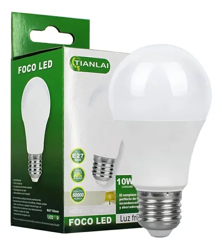 10 Focos 10w Led Ahorrador E27 Luz Blanca 700lm Ilumina 50w | MercadoLibre