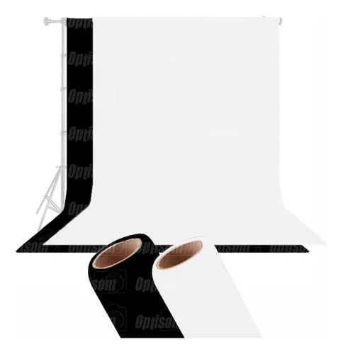Fondo De Papel Blanco Y Negro Combinado Para Fotografía De 1 35 X 11 Cm