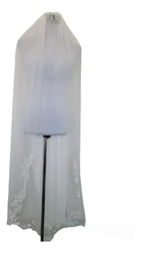 Velo De Novia Catedral Largo De Mujer Mide 155 Blanco Ivory Cuotas