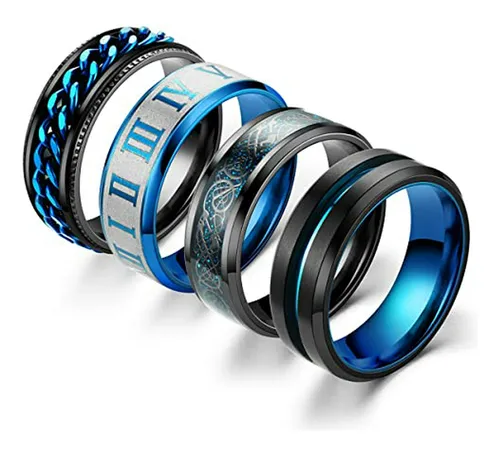 Anillos Giratorios Titanio Acero Inoxidable Anti Estrés Tall | Cuotas sin interés