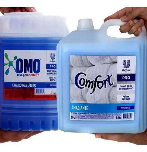 Omo Pro 7 Lt Sabão + Comfort Pro 10lt - Samsung LG Eletrolux ...