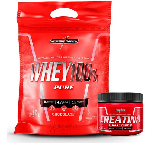 Combo 100 Whey 900g Creatina 150g Integralmédica Frete Grátis