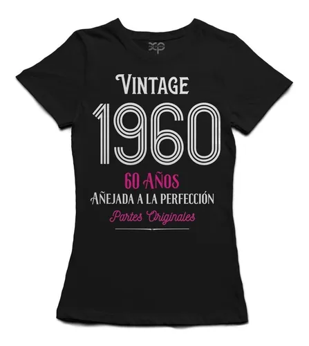 Playera Vintage 1960 60 Años, Cumpleaños Playera Vintage 1960 60 Años, Cumpleaños