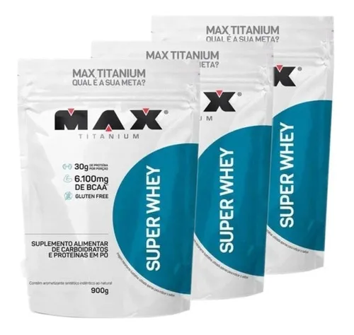 Suplemento en polvo Max Titanium Combo 3X Super Whey Frutilla 900G ... Suplemento en polvo Max Titanium Combo 3X Super Whey Frutilla 900G ...