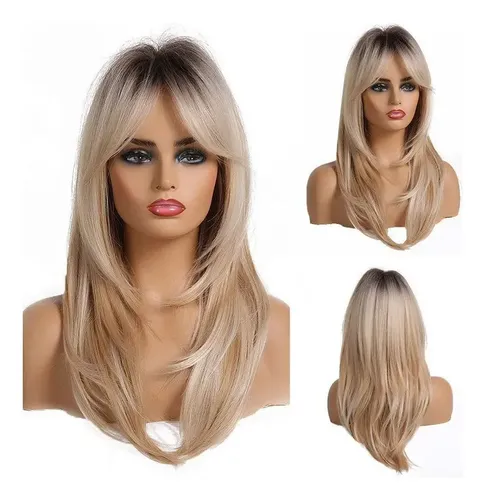 Peluca de cabello sintético Genérica women's wig de 60cm tono rubio ...