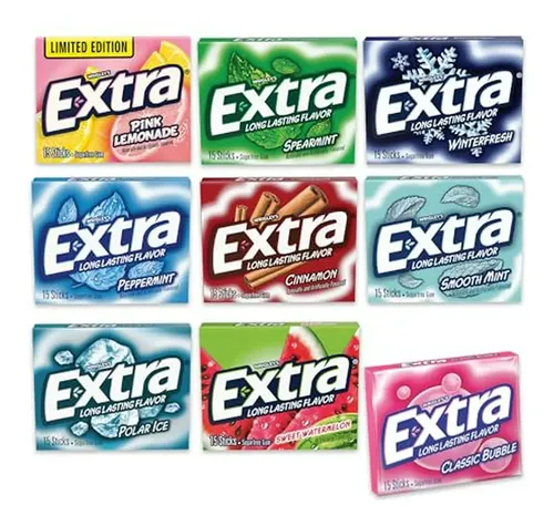 De 9 Variedades De Chicles Sin Azúcar Extra Gum Sabores Ref | Cuotas ...
