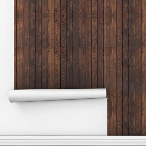 Papel De Parede Ripas Marrom Escuro Envelhecido Sala 10m Mercadolivre