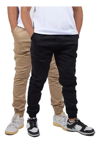Kit 3 Calças Jogger Masculina Sarja Elastico Punho Lycra Frete Grátis