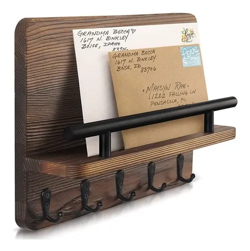 Portallaves Rústico De Madera Para Montar En Pared | Envío gratis