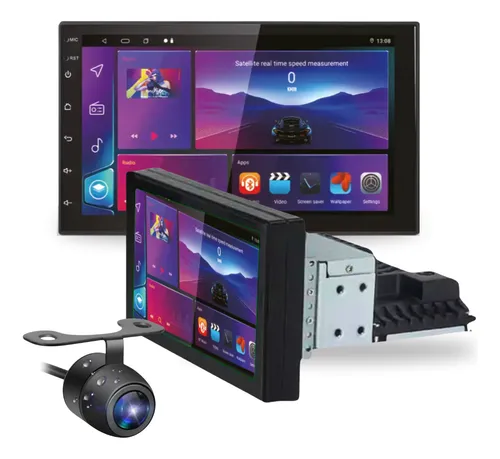 Kit Multi Android 1din Carplay Wifi 7 P' 2ram 32gb + Cam Ré | Parcelamento sem juros