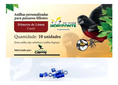 Anilhas Fechadas Metal Identificação Curió Papa Capim 2.6mm | MercadoLivre