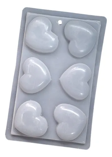 Molde 6 Corazones Clasicos Gelatina Gomita Choco Jabon Yeso Meses