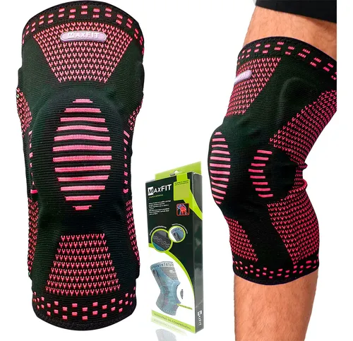 Par Rodillera Elastica De Compresion Gym Correr Maxfit Hx905 Color Rosa