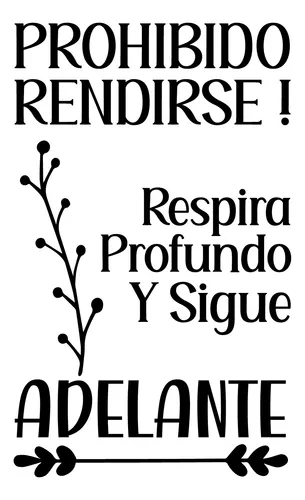 Prohibido Rendirse Frase Motivación Vinilo Decorativo Diseño