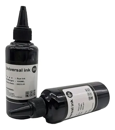 Pack 4 Tinta Negra Universal Para Impresoras 100ml Tinta Negro | Cuotas ...