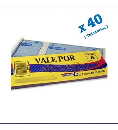 Talonario Vale Por 100 Hj Pack 40 Un Artesano Libreria Cuotas Sin