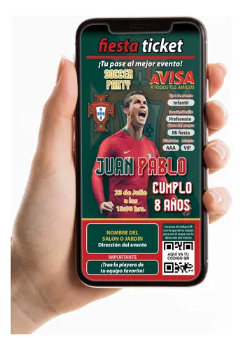 Invitación Digital Cristiano Ronaldo Portugal Mod 01 Mercadolibre