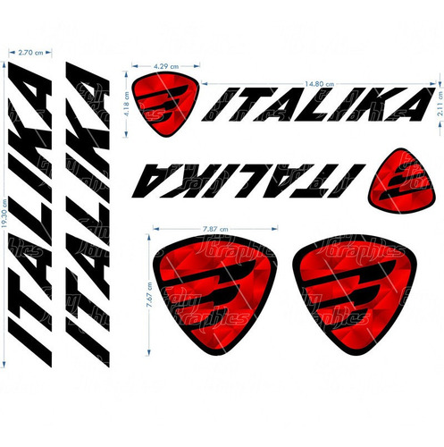 Kit Calcomania Sticker Italika Nuevo Logo Efx Vinil Moto Ss Sstickers