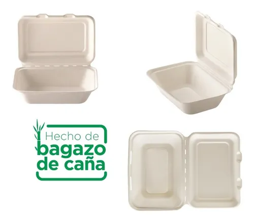 Envase Biodegradable 600 Ml 18 X 13 Cm (50 Unidades) Color Blanco | MercadoLibre