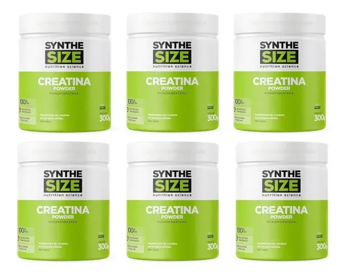 Kit 6x Creatina 100 Pura Monohidratada 300g Synthesize Frete Grátis