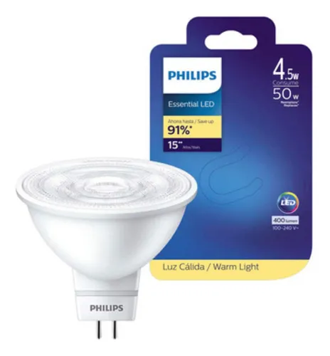 Foco Spot Philips Led Essential Mr16 4 5w Set De 5 Piezas Color De La