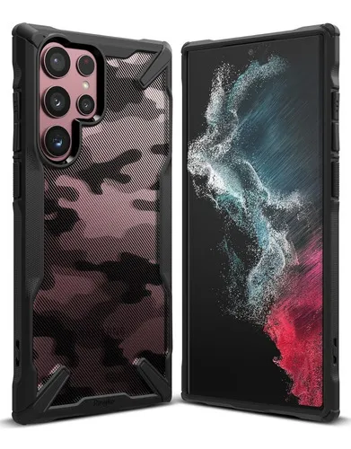 Funda Ringke Fusion X Design Para Samsung Galaxy S22 Ultra Color Camo