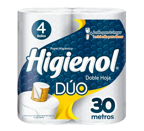 Papel Higiénico Higienol Dúo Doble Hoja 30 M De 4 U Mercadolibre