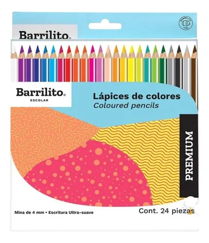 Colores Barrilito 24 Pzs Mina Suave Extragruesa 4 Mm | MercadoLibre
