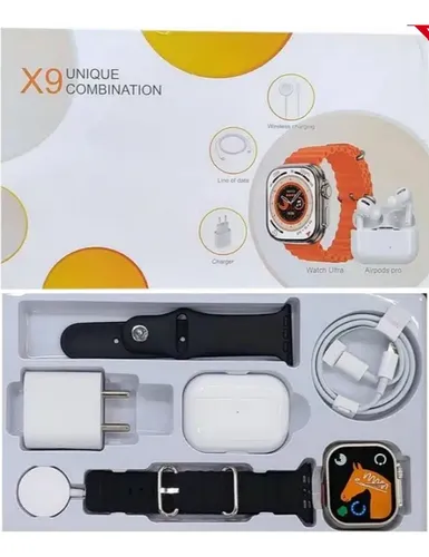 Smartwatch X9 Unique Combination Smart Watch + AirPods Pro 2 ... Smartwatch X9 Unique Combination Smart Watch + AirPods Pro 2 ...