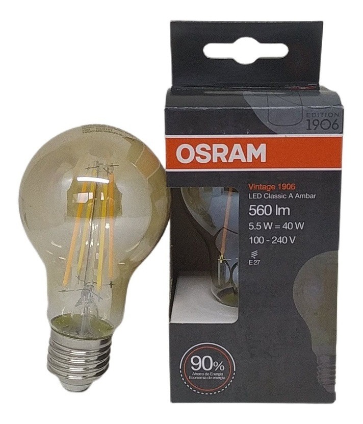 Lampada Led Vintage Ambar Classic 5,5w Osram | Mercado Livre Lampada Led Vintage Ambar Classic 5,5w Osram | Mercado Livre