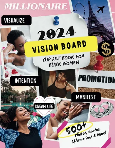Libro 2024 Vision Board Clip Art Book For Black Women Year Cuotas