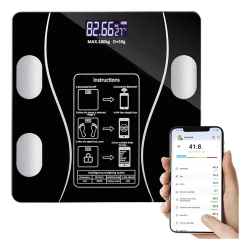 Balanza Corporal Digital Inalámbrica Medición Grasa Muscular App Alta ...