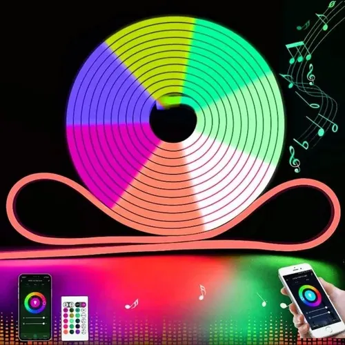 Kit Cinta Rollo Tira Led Rgb Neon Flex 5mts Transformador Mercadolibre