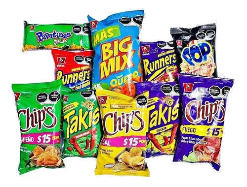 Papas Barcel Surtido Runners Takis Chips Papatinas 10 Piezas | MercadoLibre