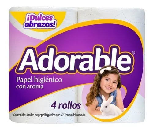 Papel Higiénico Adorable Doble Hoja De 4 U