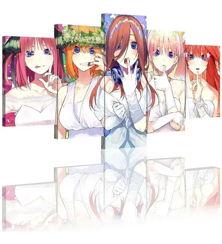 5 Cuadros Canvas Go Toubun No Hanayome Quintillizas Boda Art Meses