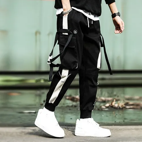 Nova Calça De Carga Hip Hop Joggers Calça Harem Masculina