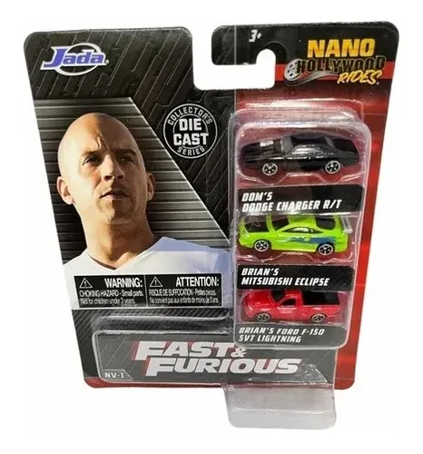 Pack Com 3 Miniaturas Jada Nano - Velozes E Furiosos | Frete grátis Pack Com 3 Miniaturas Jada Nano - Velozes E Furiosos | Frete grátis