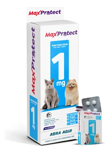 Ivermectina Maxprotect 1 mg - Perros y gatos - 48 comprimidos | MercadoLibre