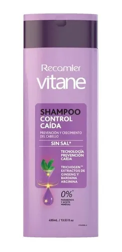 Shampoo Sin Sal Vitane Control Caída 400ml X6 Pack En Venta En Caracas