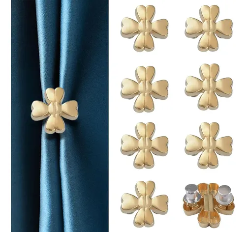 Imanes Cortina Tachuela Broche Magnéticos Trebol Dorado 8pzs | MercadoLibre