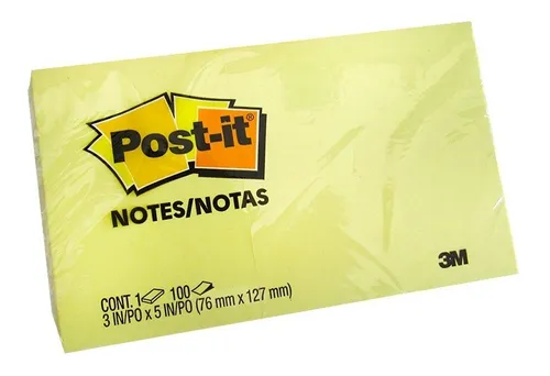 Post It O Taco Notas Adhesivas 3m 76x127 100 Hojas Amarillo Cuotas