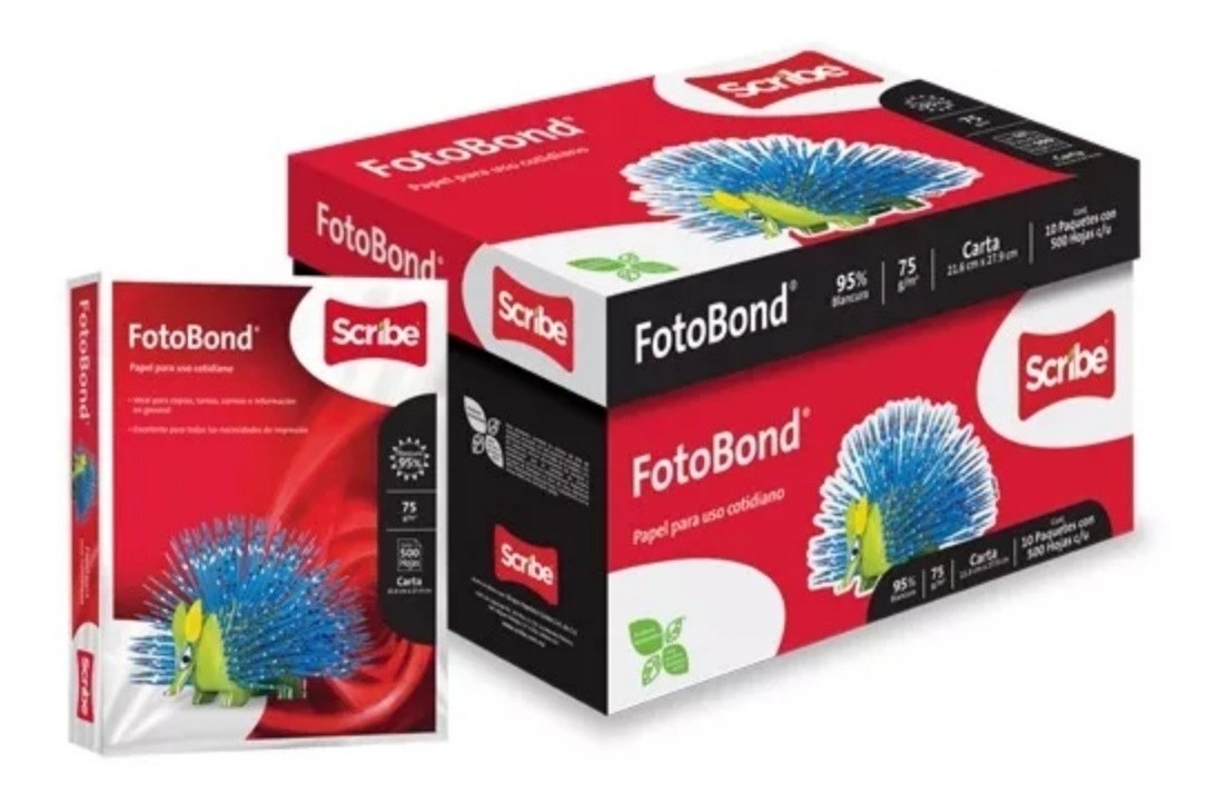Paquete Papel Scribe Fotobond Carta Con 500 Hojas Blanco Due