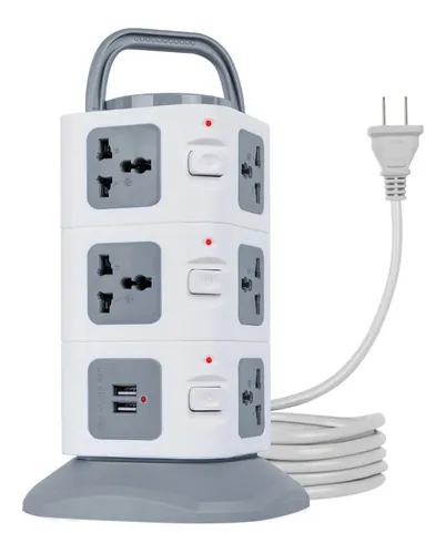 Multicontacto En Torre Regleta 11 Puertos Universal Y 2 Usb Meses Sin