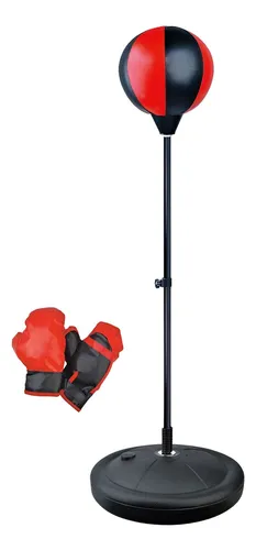 Pera De Boxeo Saco Con Guantes Ajustable Base Color Rojo/negro | Cuotas ...