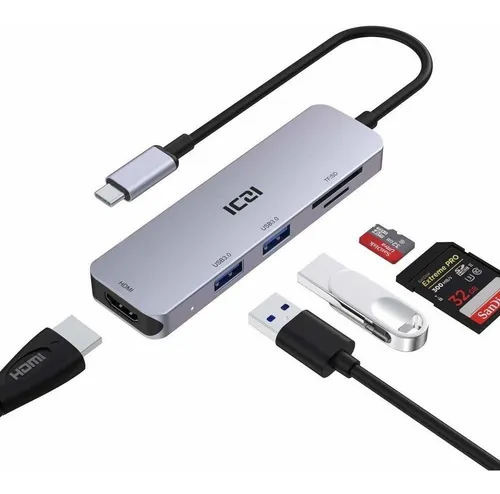 Iczi Hub Usb C, Adaptador Usb C 5 En 1 Con Hdmi 4k, 2 Puerto | Envío gratis Iczi Hub Usb C, Adaptador Usb C 5 En 1 Con Hdmi 4k, 2 Puerto | Envío gratis