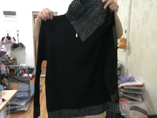 Suéter Com Gola De Cachecol Masculino Slim Casual Suéter Leg | Frete grátis
