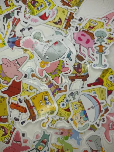 Stickers Calcomanías Pegatinas Bobesponja Meses Sin Interés