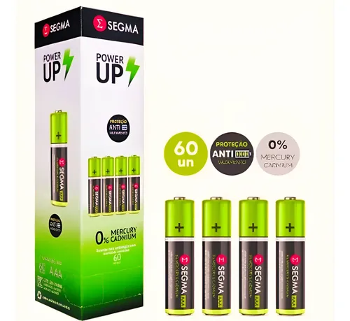 60 Pilhas Pequenas Comum Bateria Aaa 1,5v Zinco Cartelasegma | MercadoLivre